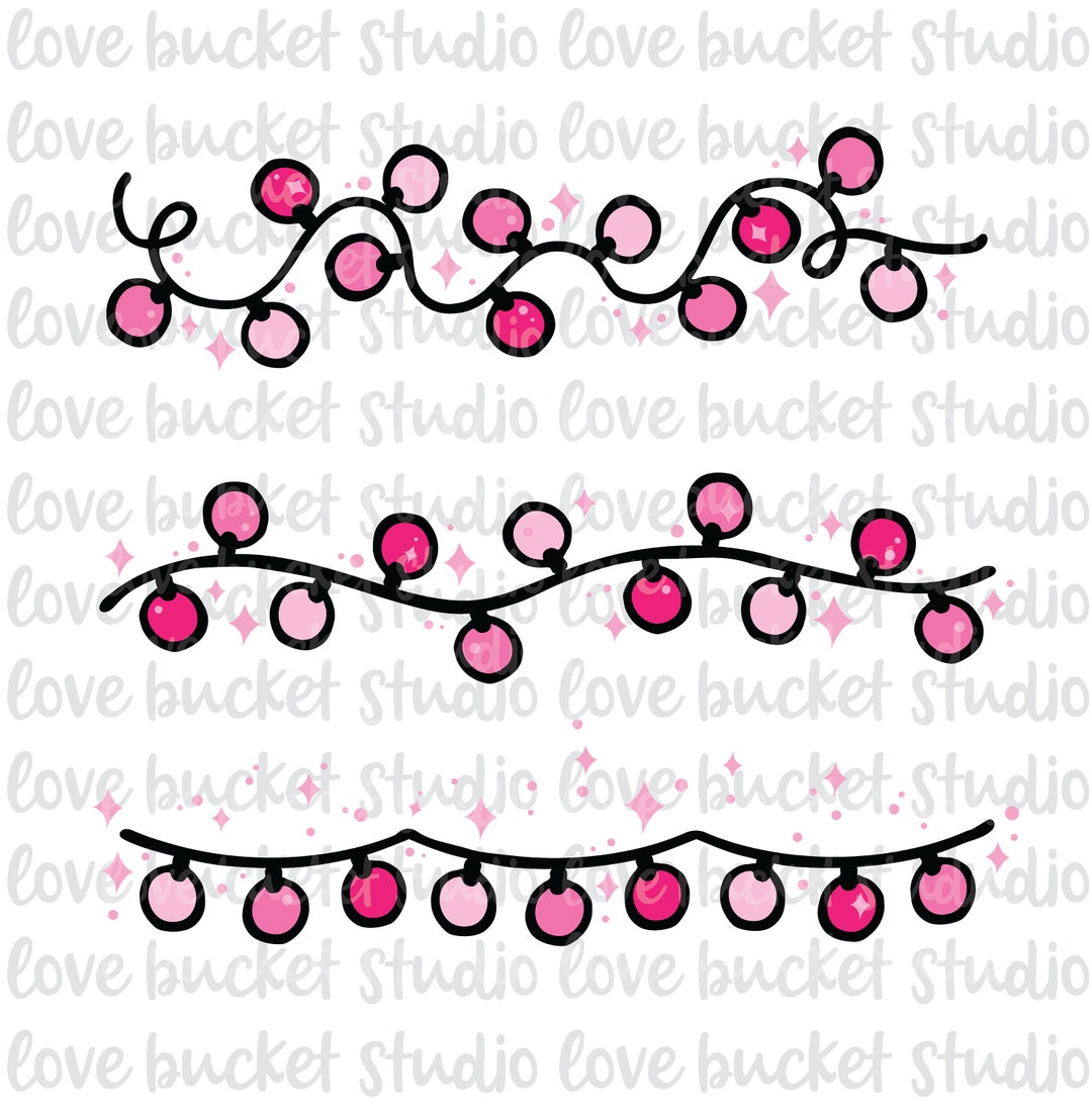 Pink Christmas String Lights PNG File,xmas Lights SVG File,christmas ...