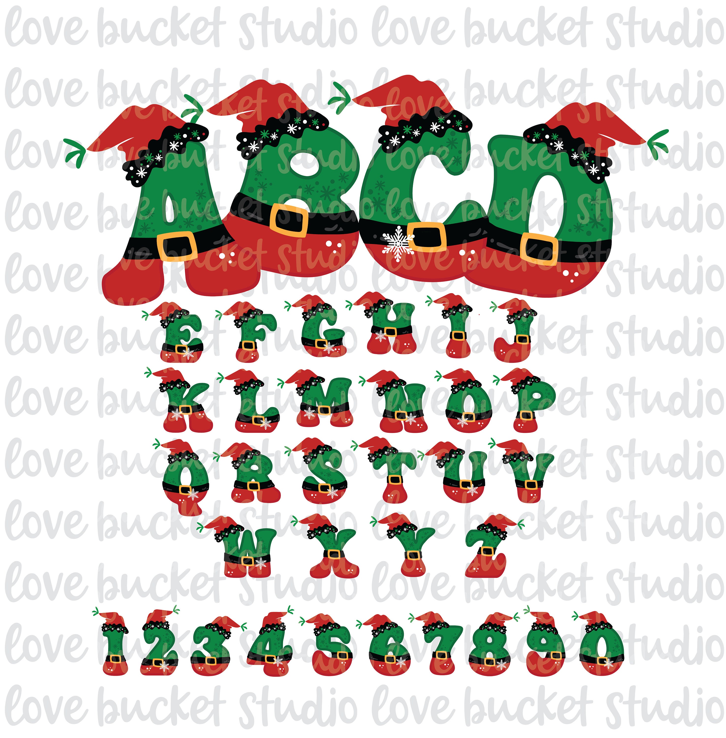 Merry Christmas Elf Font PNG, Santa Alphabet, Elf Font, Doodle Fonts ...