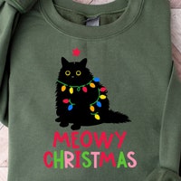 Merry Catmas Png, Moewy Christmas Png, Cat Lover Png, Black Cat ...