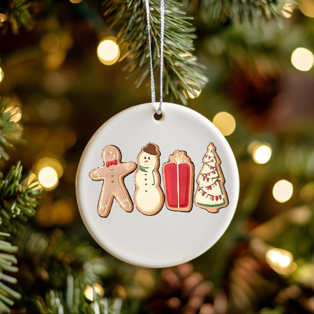 Gingerbread Ornament, Snowman & Christmas Tree Holiday Decoration, Cozy ...
