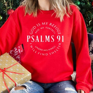 Psalms 91 Sweatshirt, Christian Shirt, Faith Sweater, Cross Jesus ...