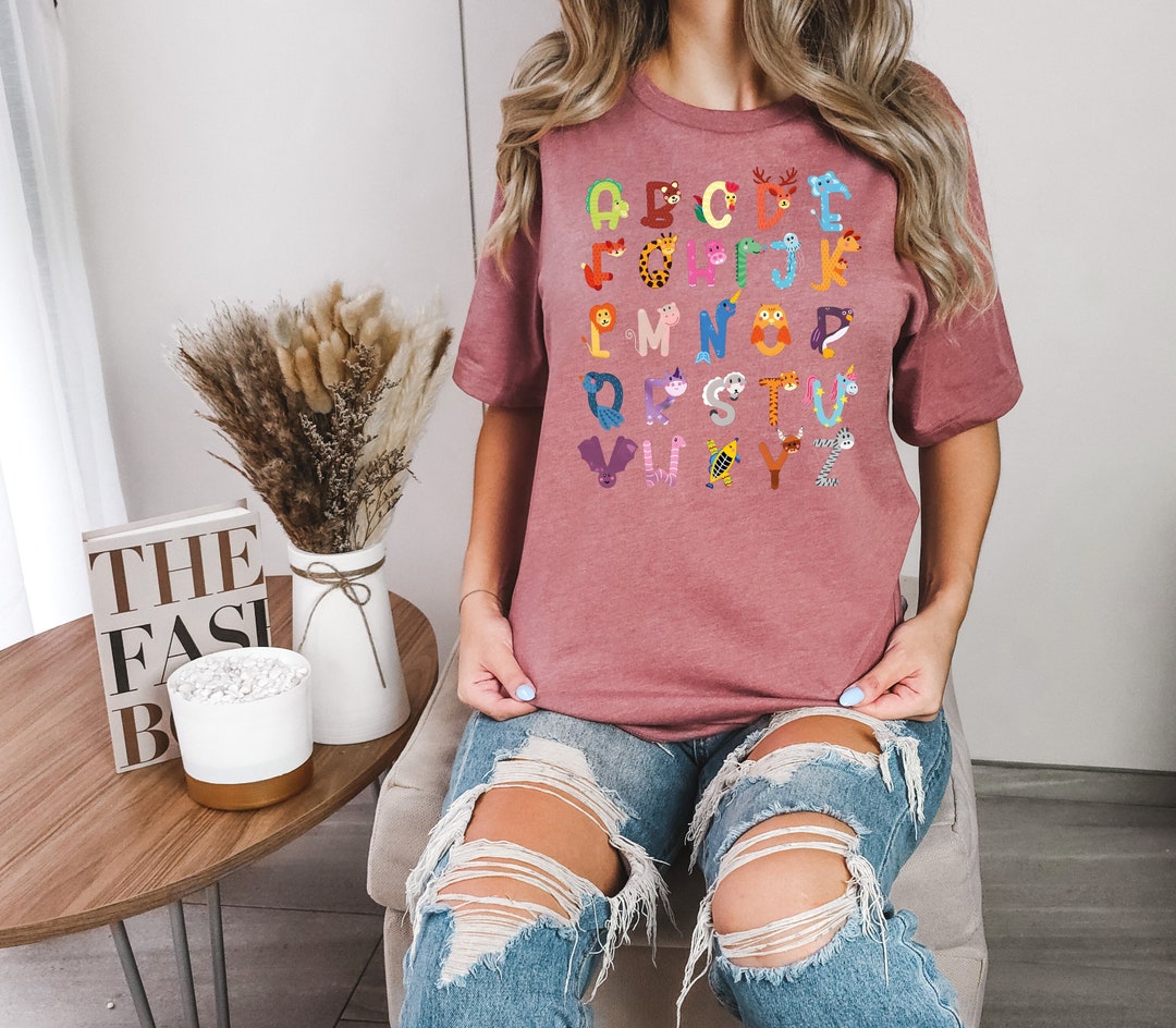 ABC Shirt, Alphabet Shirt for Teachers, Teacher Tshirt, Kids School ...