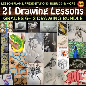 21 Middle School Art Lessons Bundle; High School Art Lesson Bundle ...