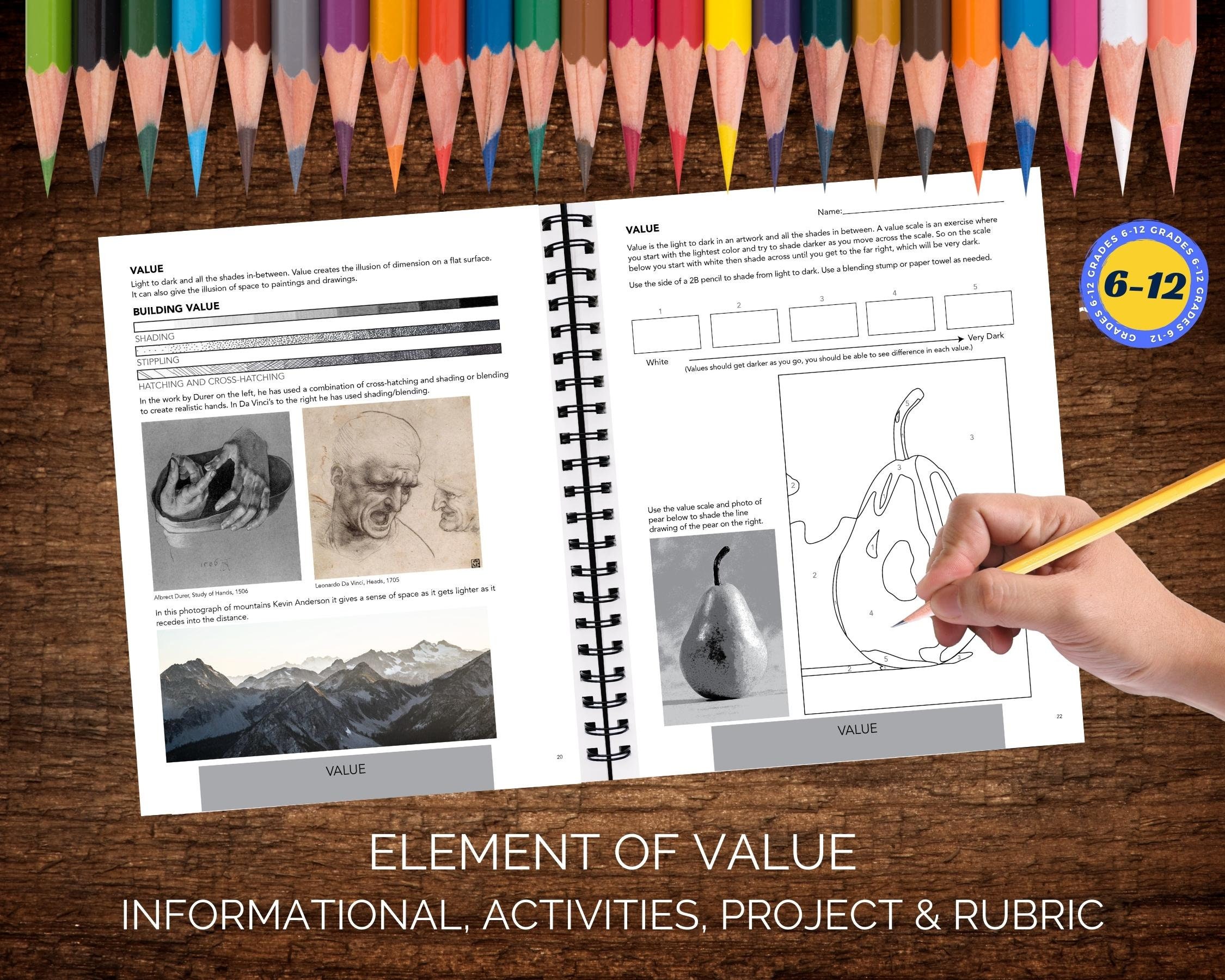 Elements of Art Worksheets, Elements of Color, Value, Shape, Space ...