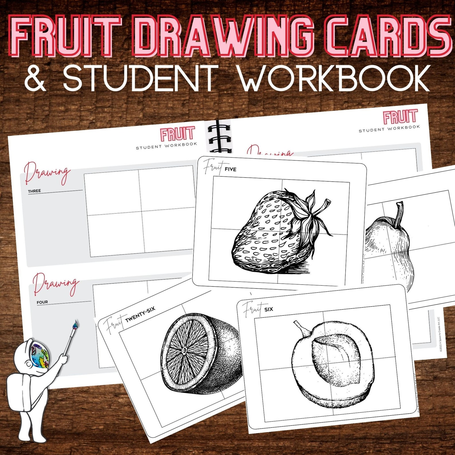Semester of Drawing Task Cards & 3 Student Sketchbooks, Middle, High ...