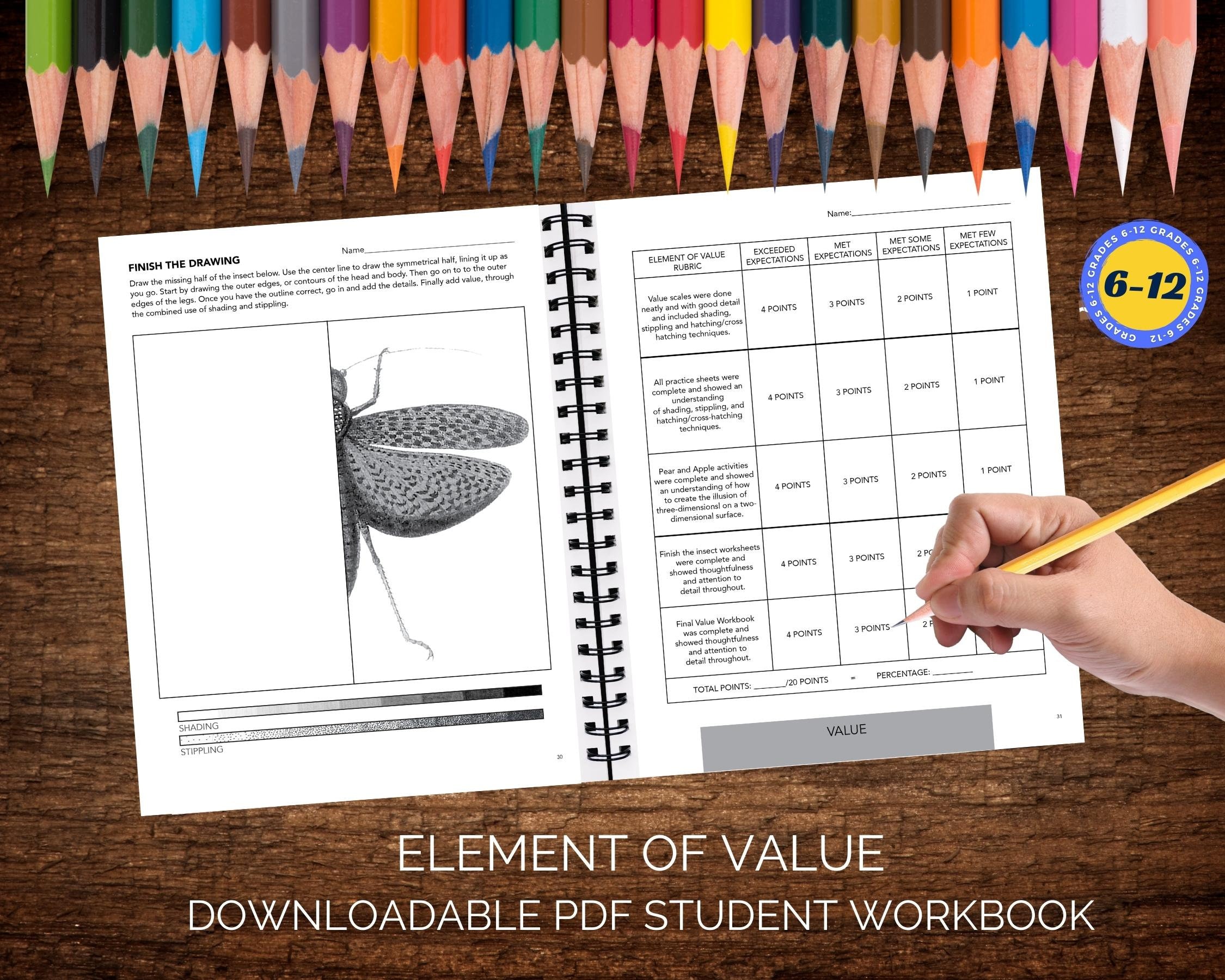 Elements of Art Worksheets, Elements of Color, Value, Shape, Space ...