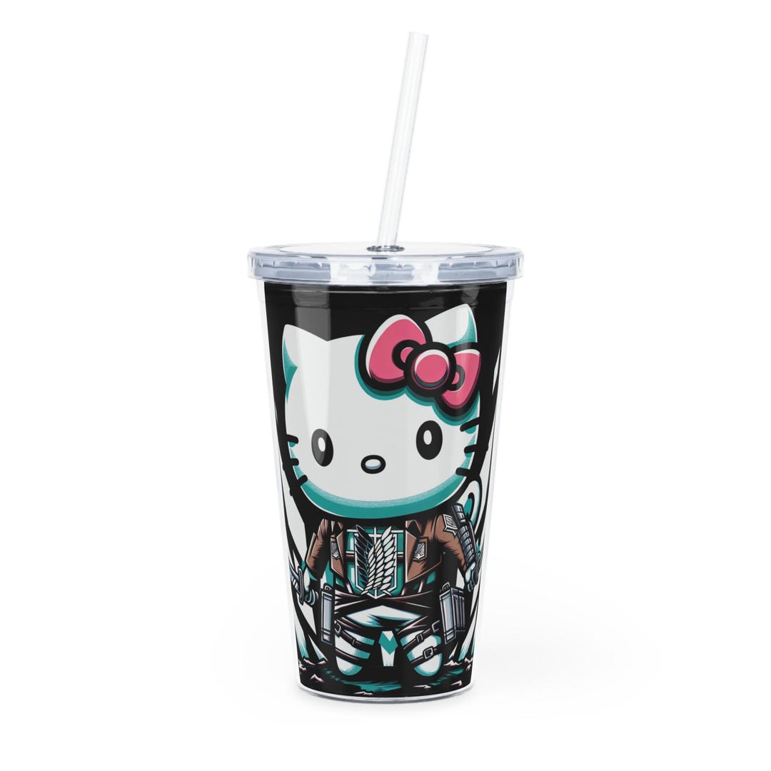 Hello Kitty Warrior Tumbler, Cute Drink Cup, Anime Style Mug, Kid's ...