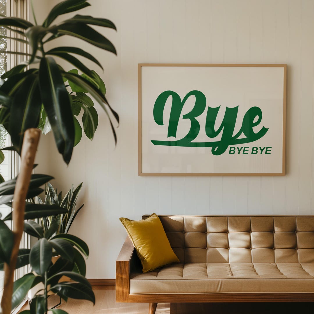 Retro Quote Art Print “bye Bye Bye" | Indie Wall Poster | Playful ...