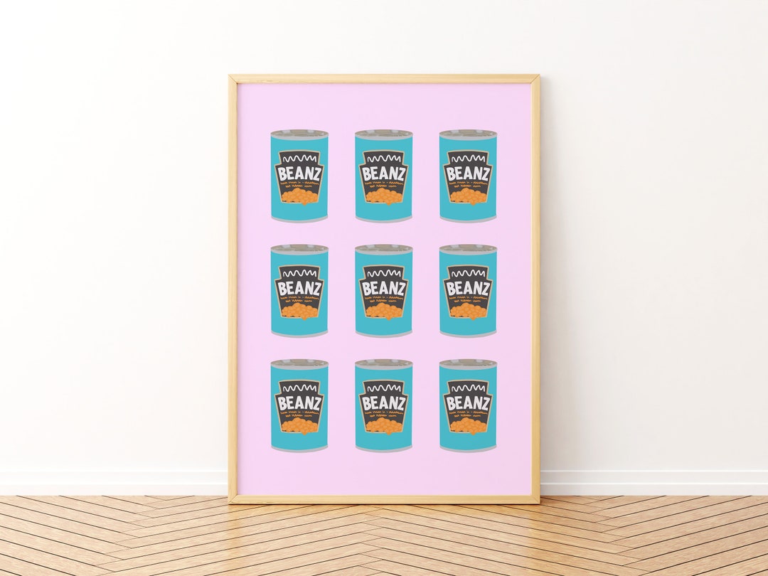 Baked Beans Poster Quirky Kitchen Art in A5, A4, A3, A2, A1 Perfect ...