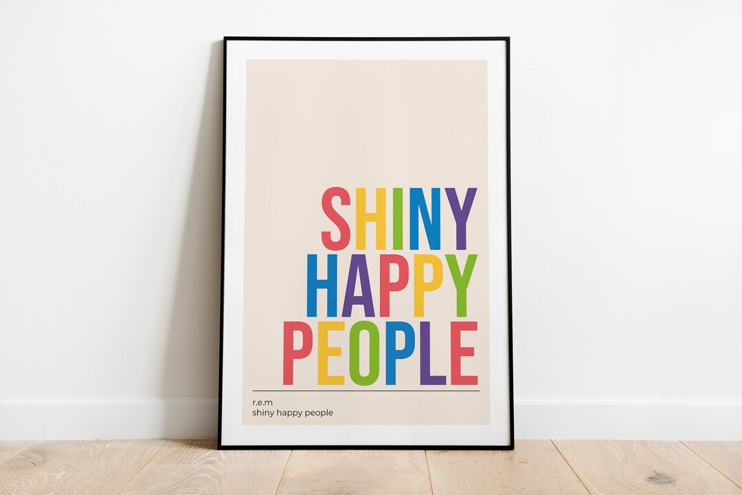 Shiny Happy People Multicoloured Print Home Decor Art in A5, A4, A3, A2 ...