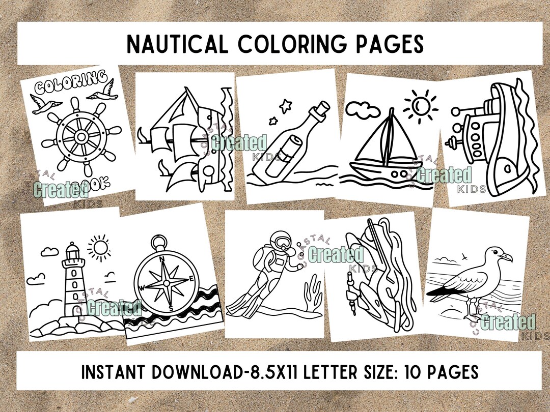 Nautical Coloring Page - Etsy
