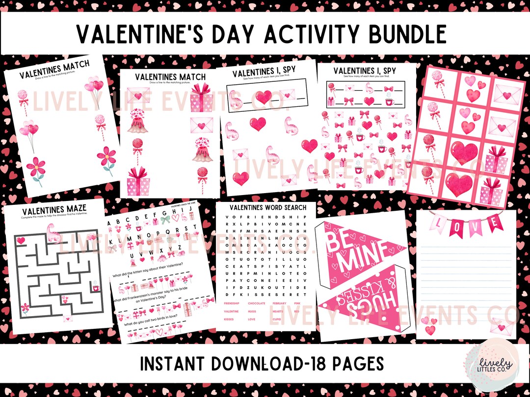 Valentines Activity Pages/ Valentine's Day Activities / February ...