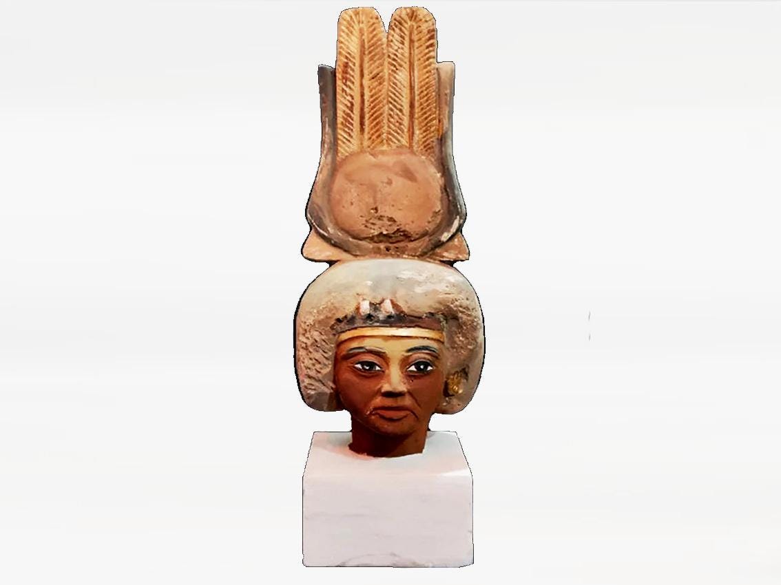 Queen Tiye Statue: Egyptian Basalt Sculpture, Museum Copy - Etsy