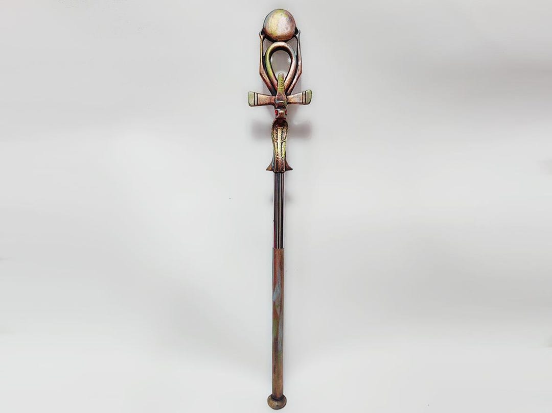 Pharaonic Ankh Cobra Scepter: Egyptian Mace of Power - Etsy