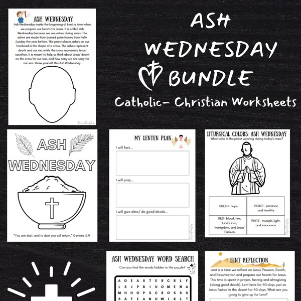 Ash Wednesday Worksheets - Etsy Ash Wednesday Worksheets - Etsy
