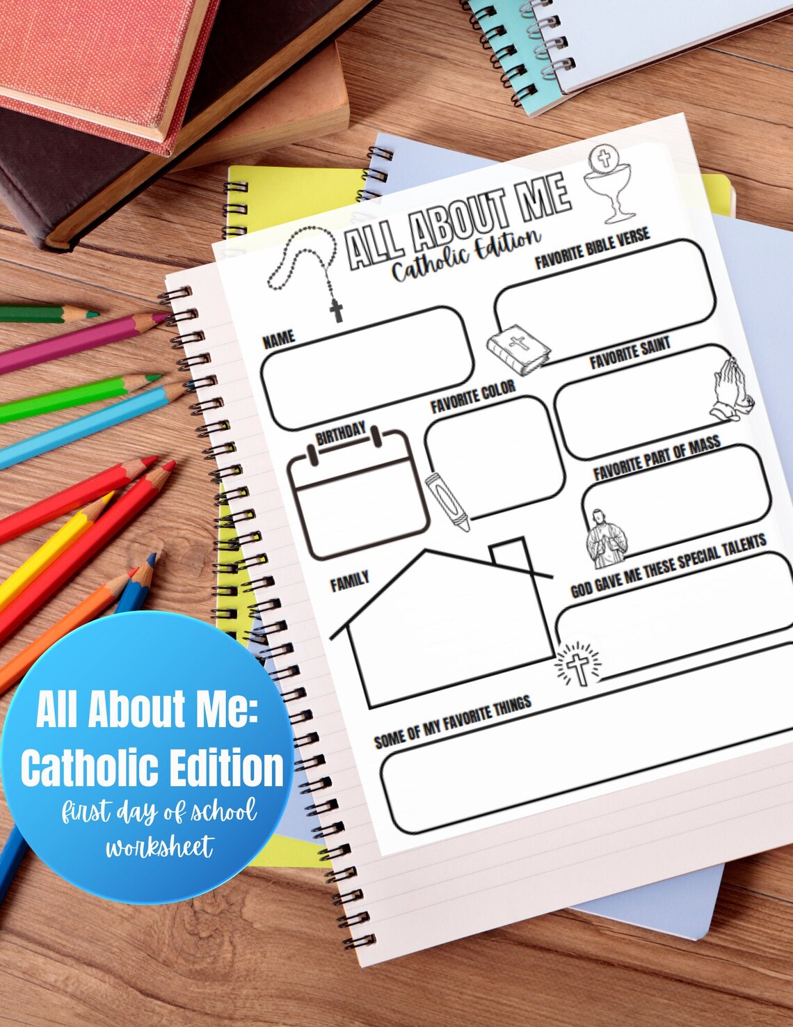 All About Me Worksheet Catholic Christian Back to School - Etsy