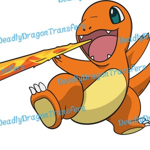 Fan Art Pocket Monster Charmander Check Ready to Press DTF Transfer - Etsy