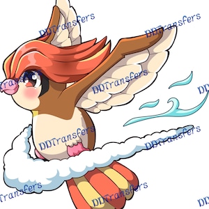 Pocket Monster Fan Art - Chibi Pidgeotto - Ready to Press - DTF ...