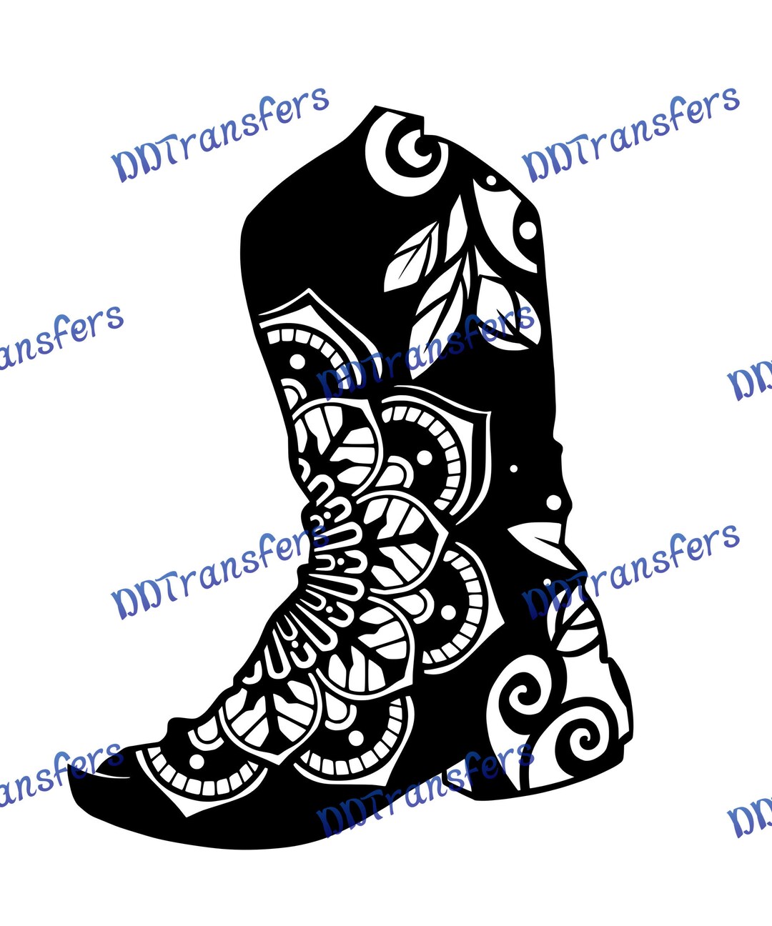 Mandala Boot - Ready to Press - DTF Transfer - Etsy