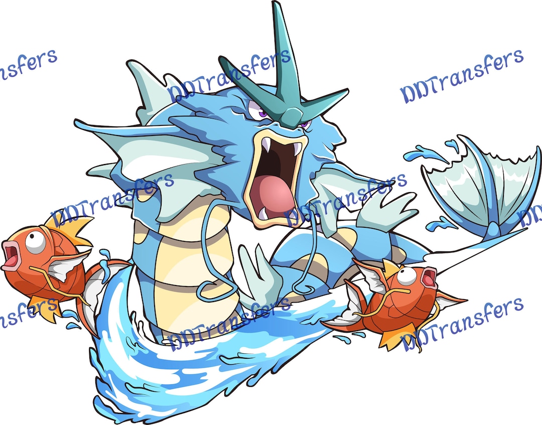 Pocket Monster Fan Art - Gyarados - Ready to Press - DTF Transfer - Etsy