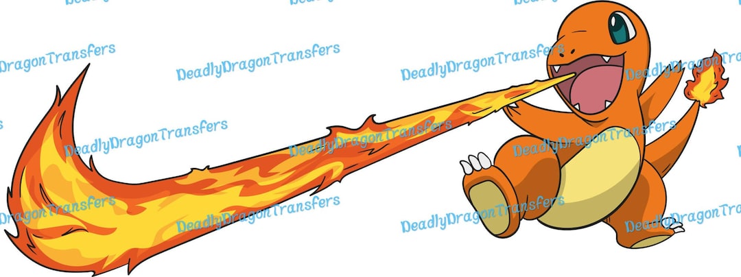 Fan Art Pocket Monster Charmander Check - Ready to Press - DTF Transfer ...