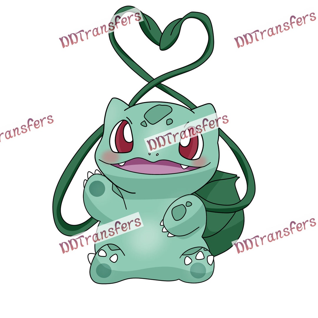 Fan Art Pocket Monster Bulba Heart - Ready to Press - DTF Transfer - Etsy