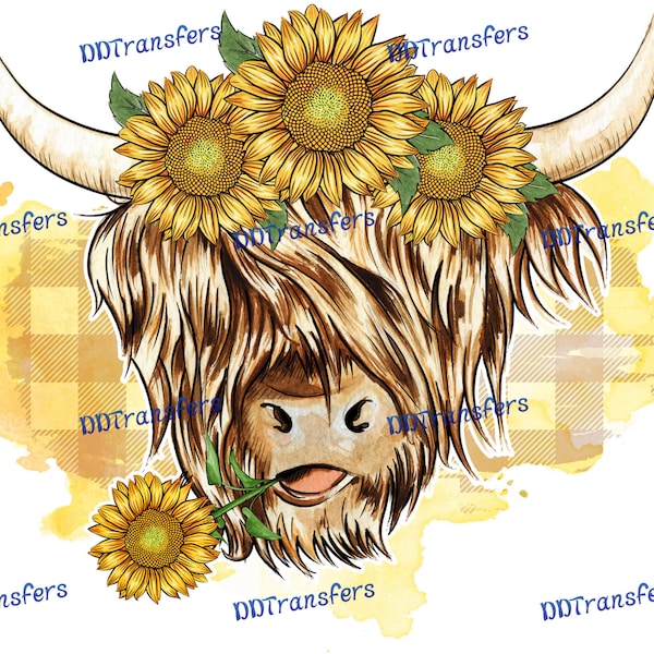 Dtf Highland Cow - Etsy