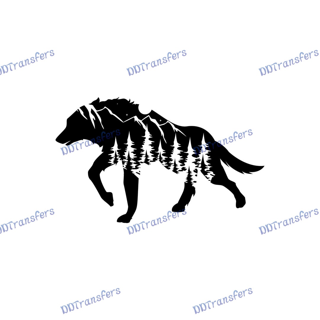 Wolf With Forest - Ready to Press - DTF Transfer - Etsy