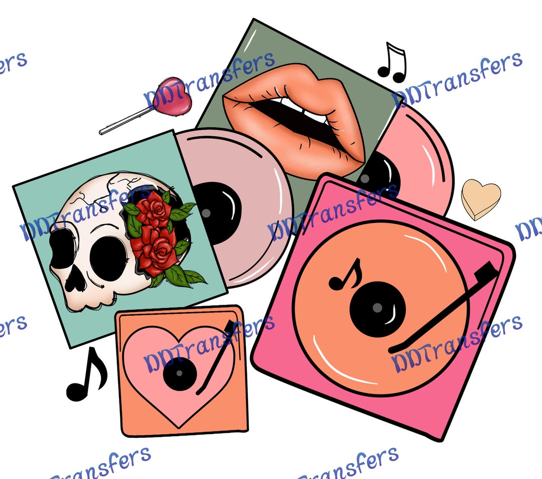 Groovy Valentine - Tracks and Notes - Ready to Press - DTF Transfer - Etsy