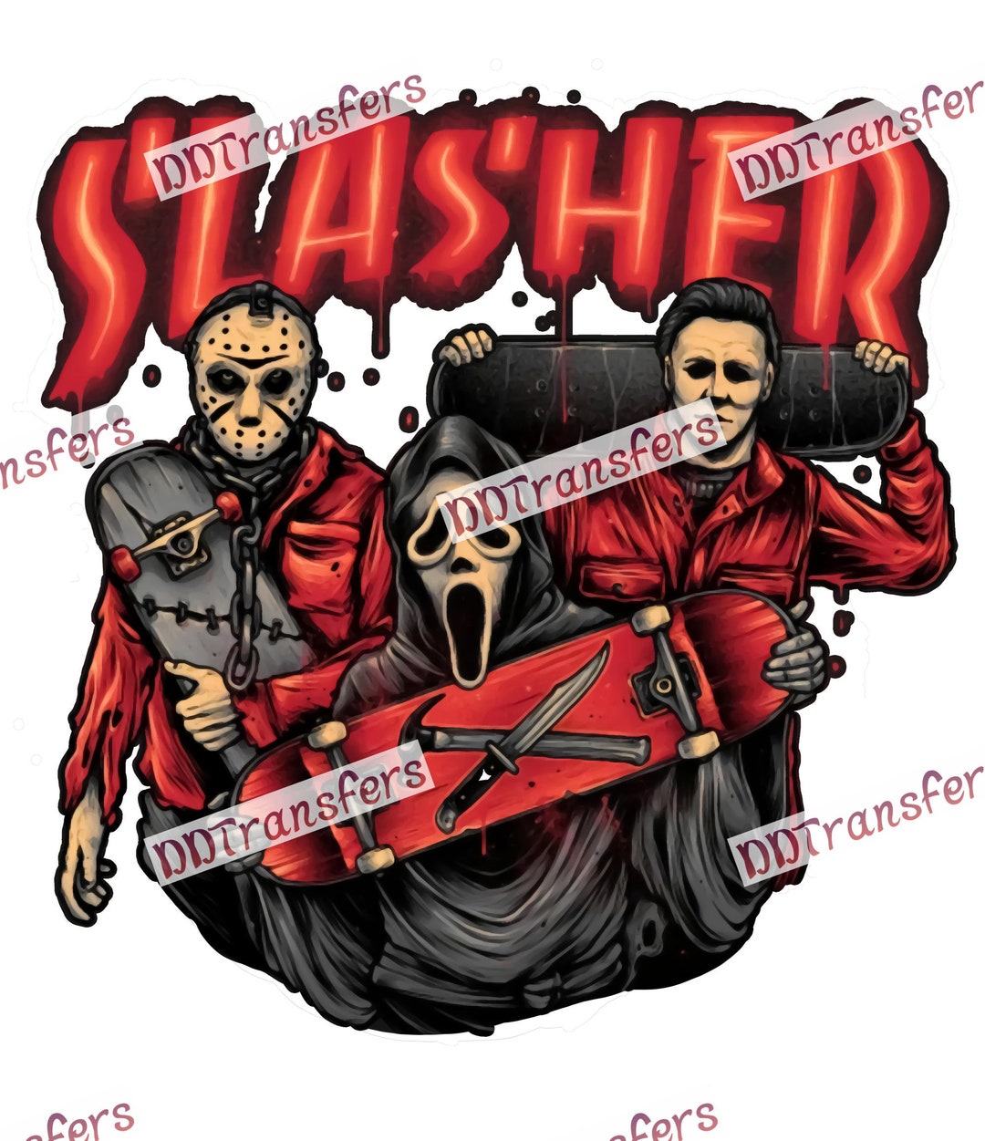 Fanart/movie/horror - Slashers - Ready to Press - DTF Transfer - Etsy