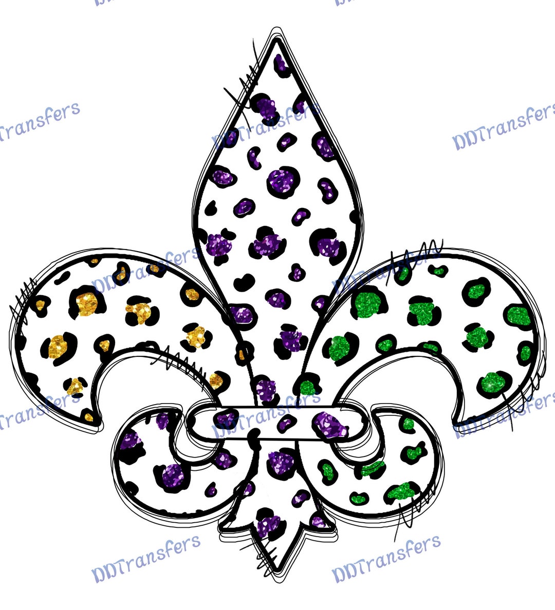 Mardi Gras Fleur De Lis- Ready to Press - DTF Transfer - Etsy