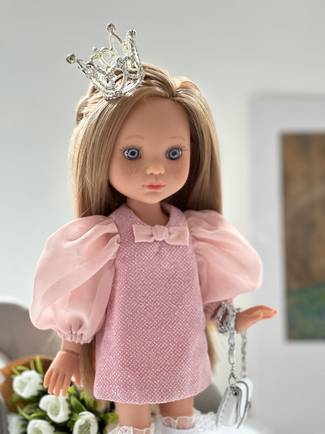 Doll Princess Eva Berjuan in a Pink Dress, Doll With Jointed Body ...