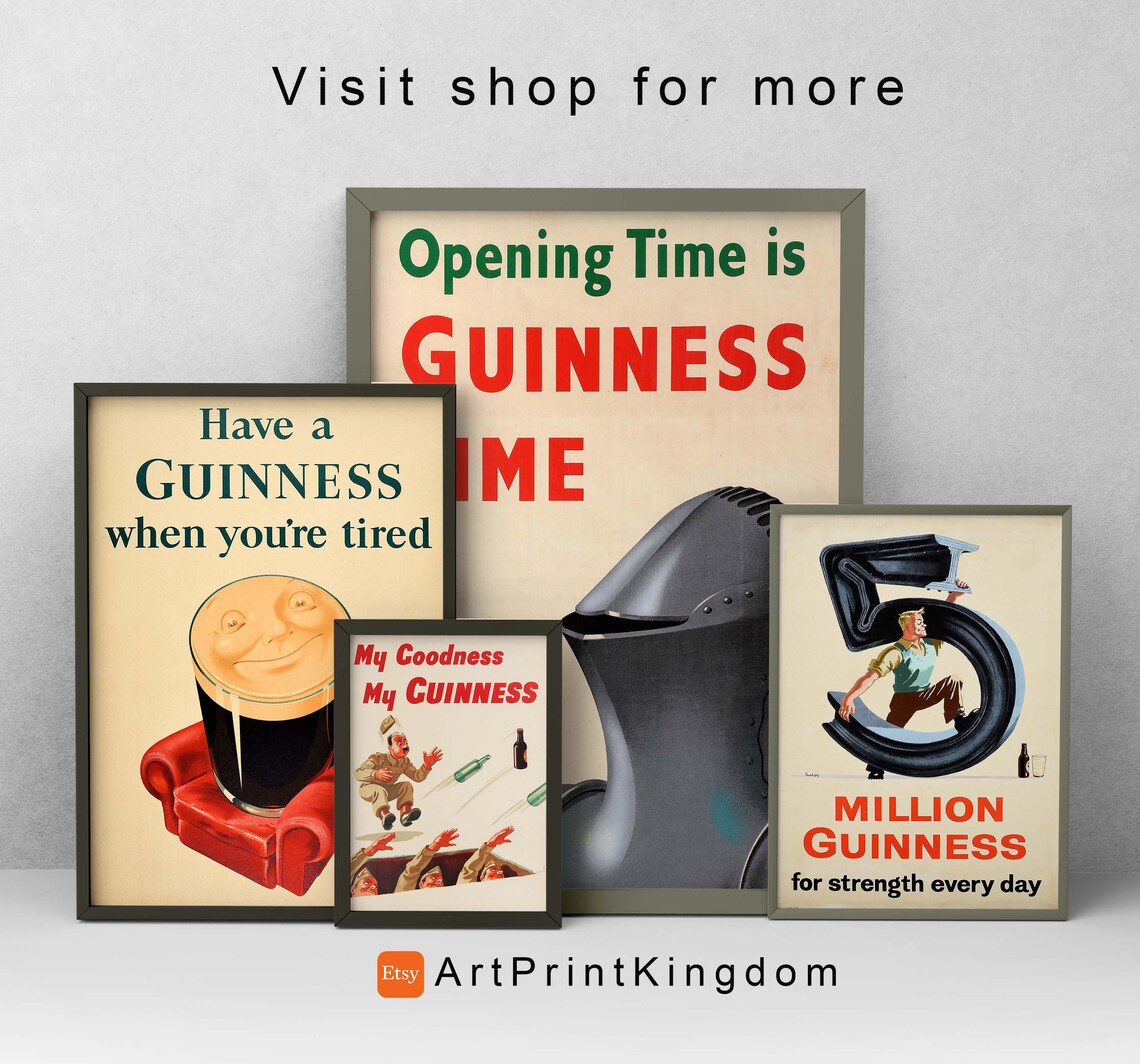 Guinness Guinness Poster Guinness Print Guinness Decor Vintage Print ...