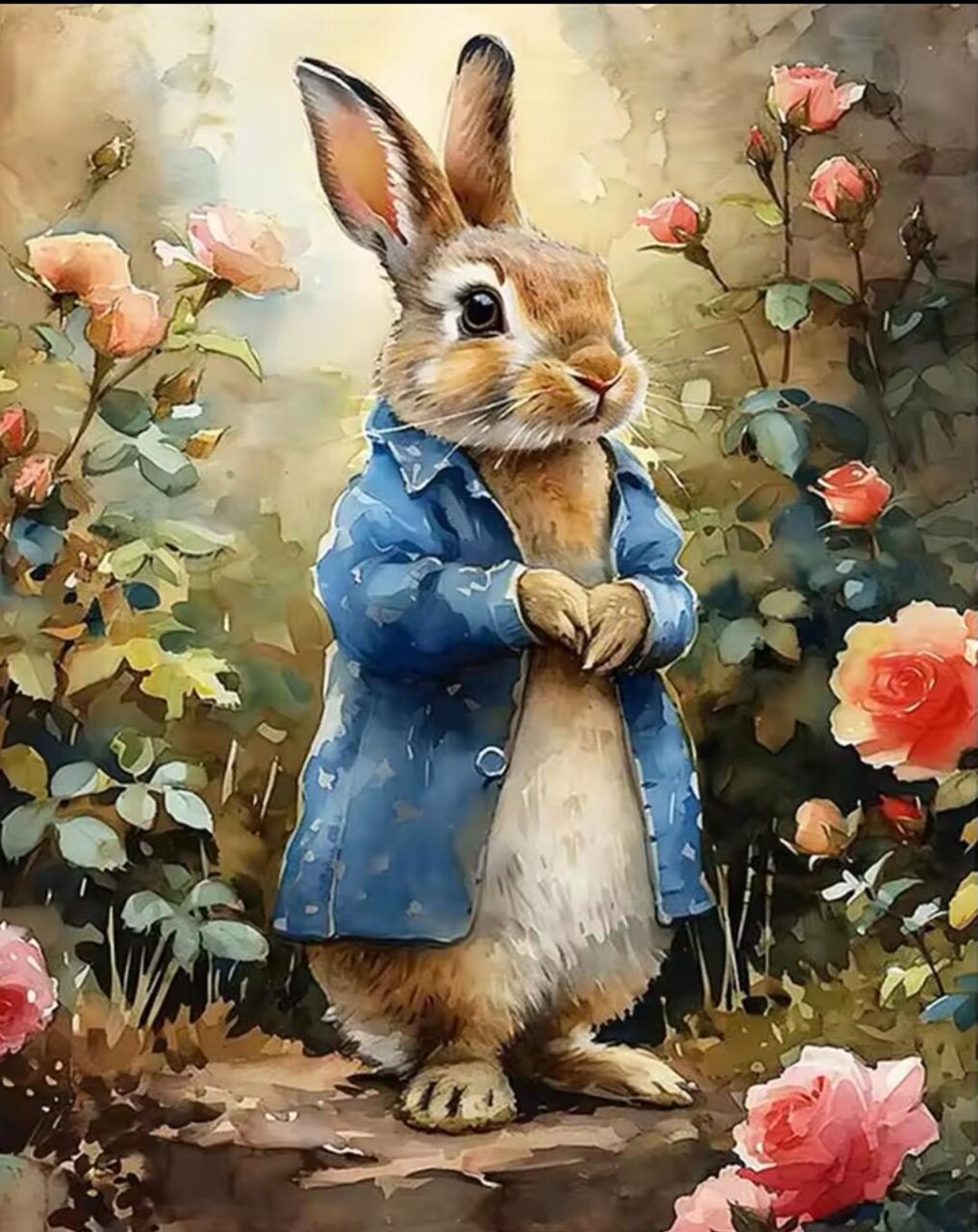 Rabbit Paint by Numbers Canvas - Etsy