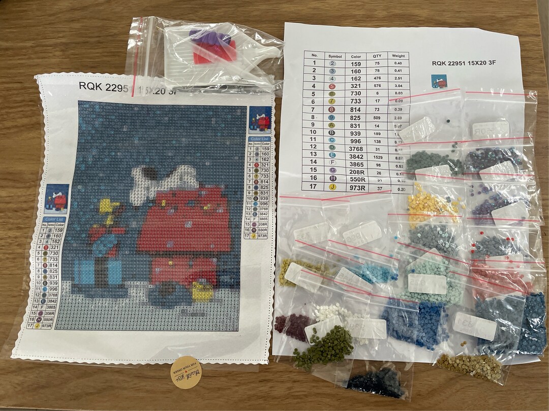 Snoopy Diamond Painting Kit - Etsy