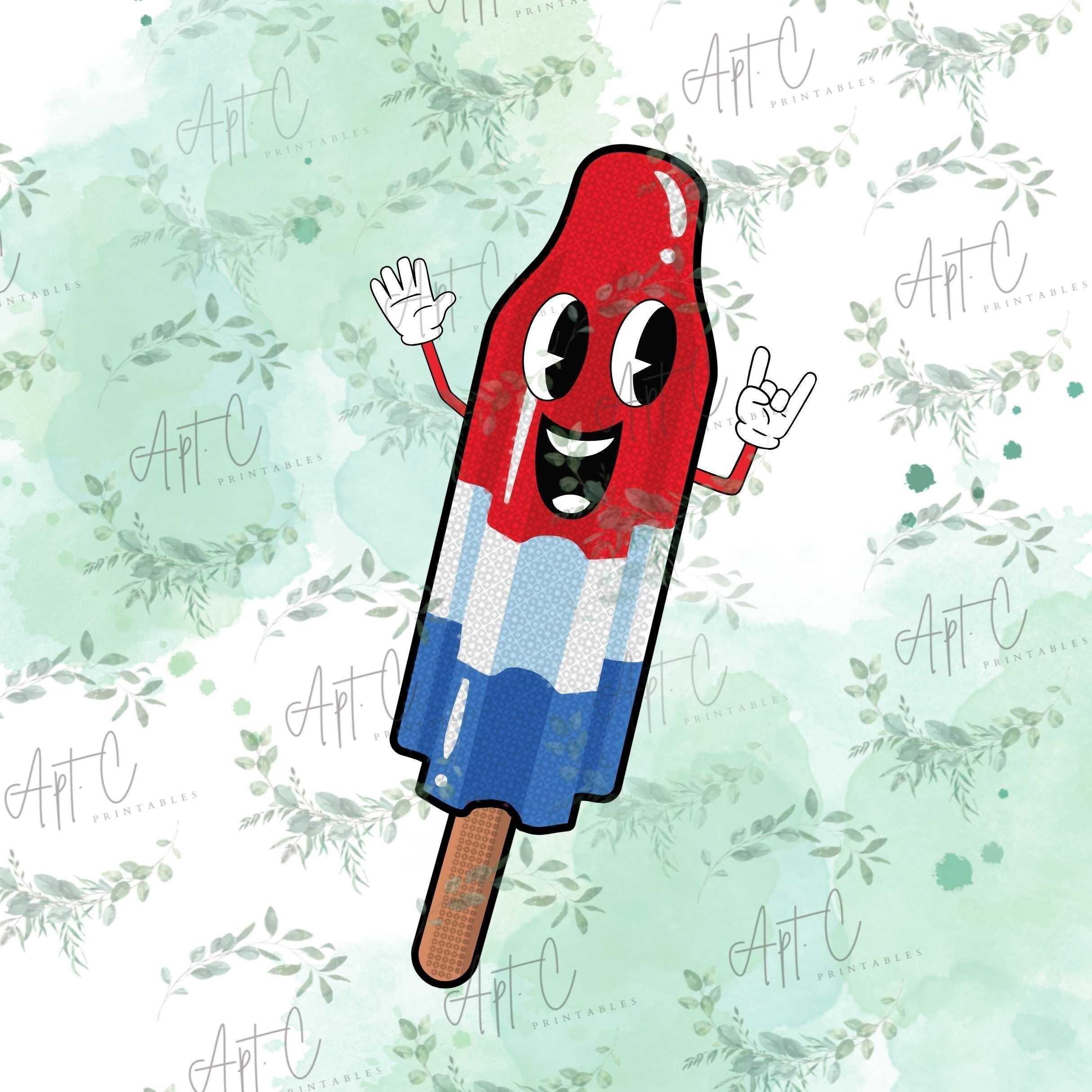 Bomb Pop Character SVG PNG JPG, 4th of July Png, Bomb Pop Svg, Popsicle ...