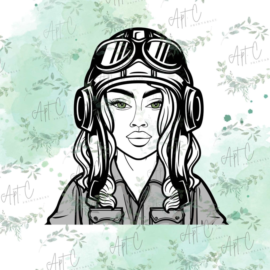Female Fighter Pilot PNG JPG, Female Aviator Clipart, Combat Pilot Png ...