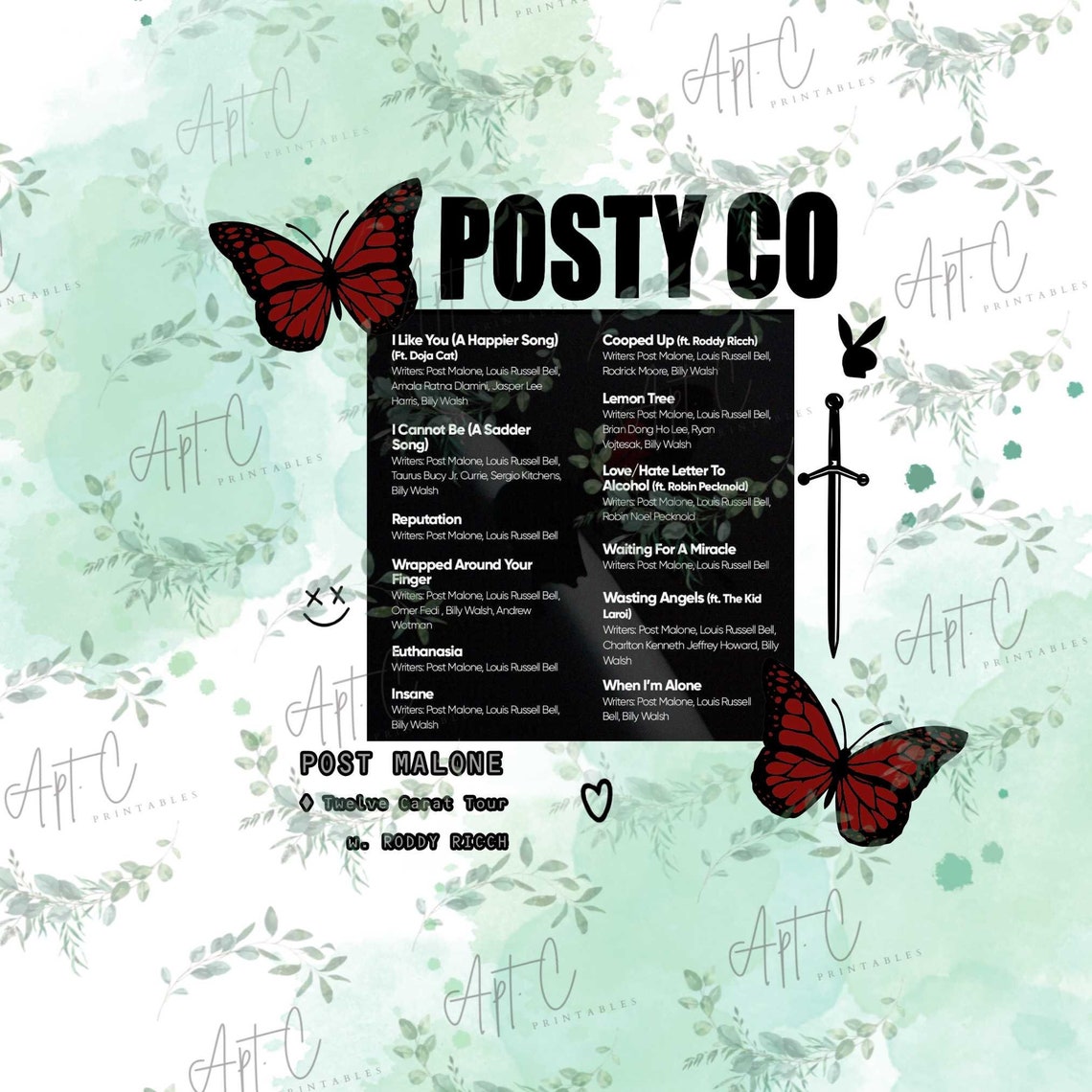 Posty 12 Carat Album Collage PNG JPG, Twelve Carat Toothache Clipart ...