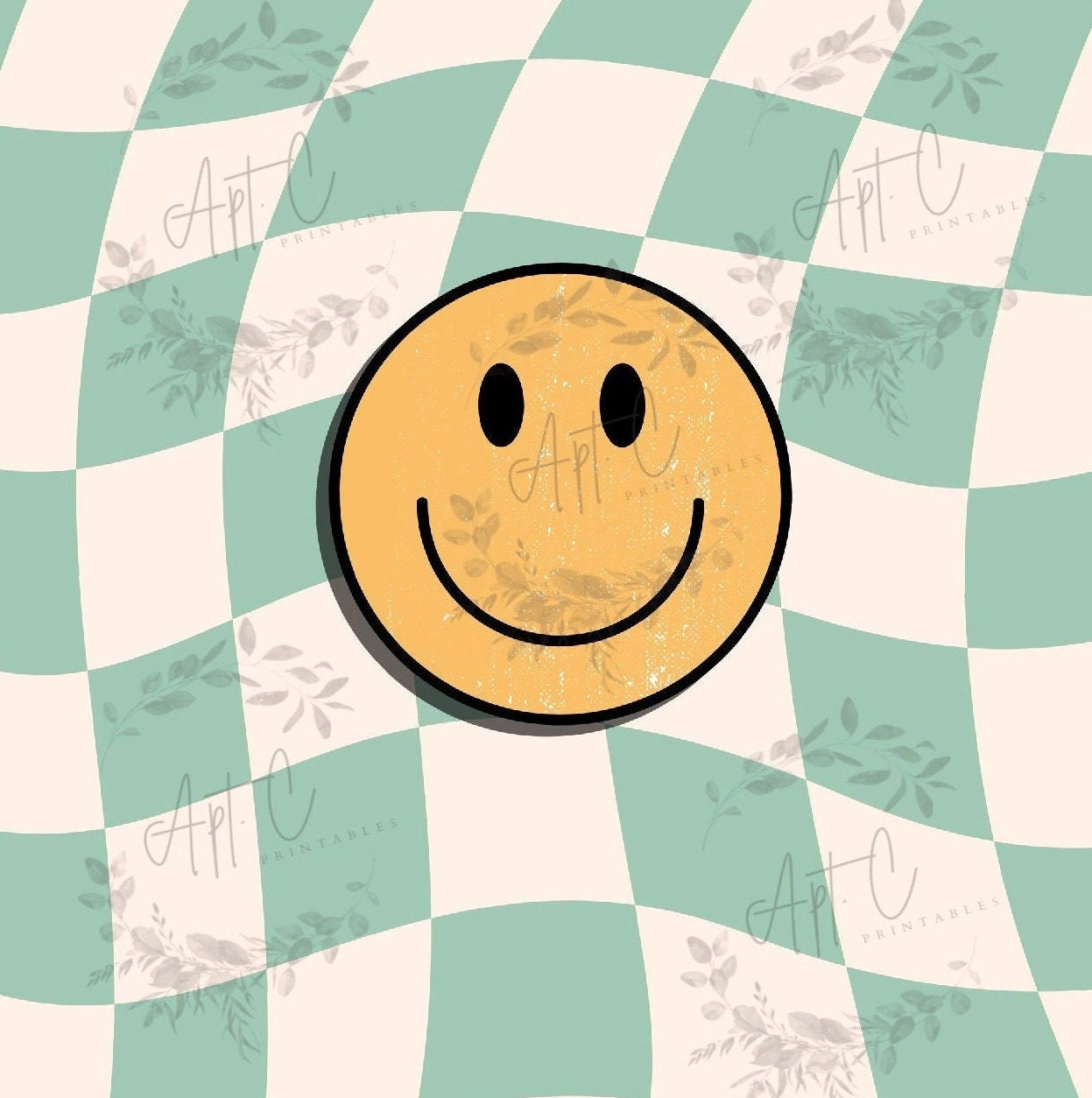 Retro Smiley Face PNG Groovy clipart vintage smiley face - Etsy México