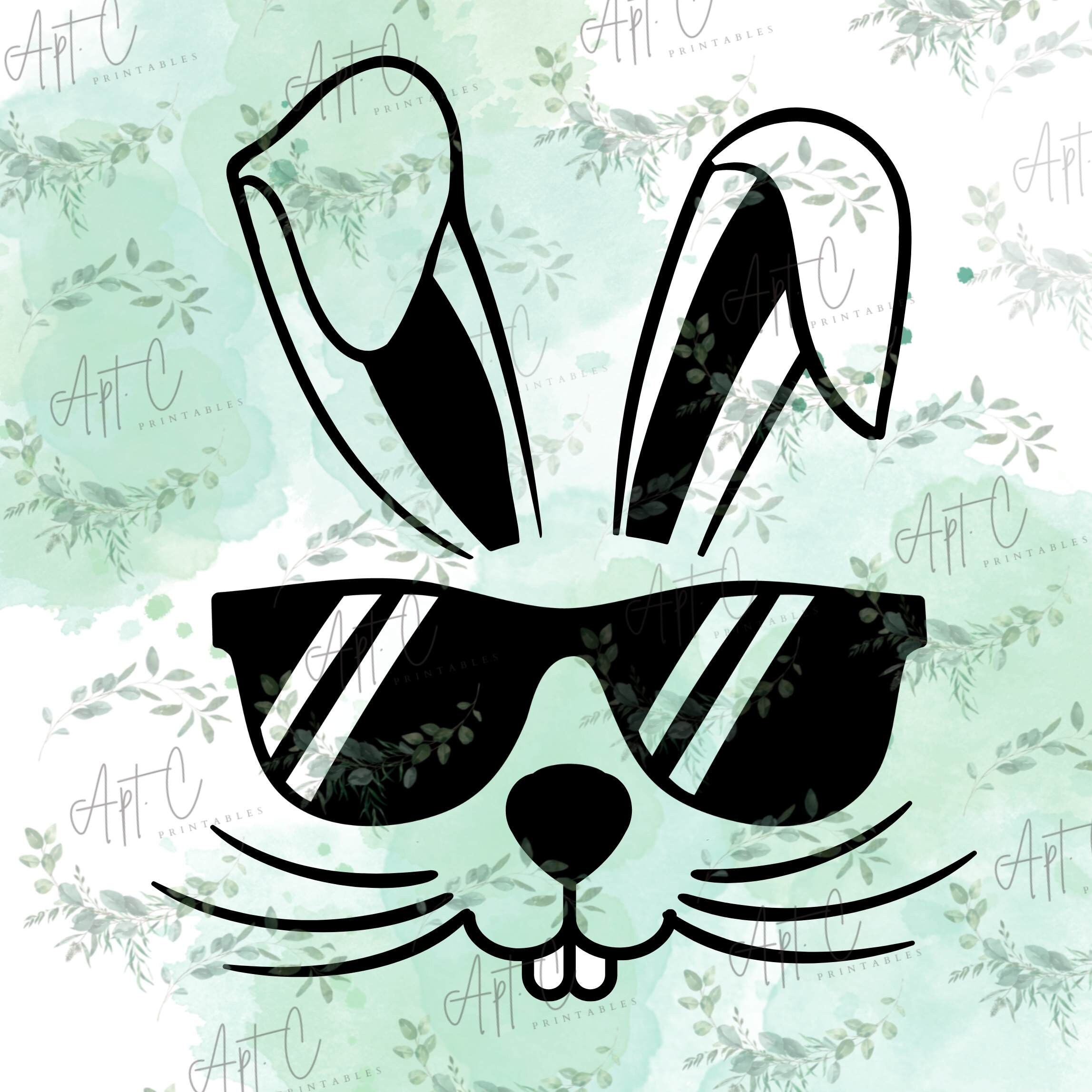 2 Easter Bunny Faces SVG File, Bunny Face Clipart, Easter Bunny Face ...