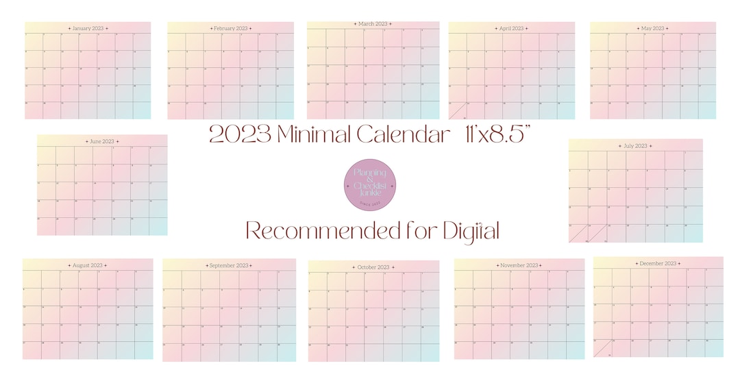 2023 Calendar | Printable Calendar | Digital Calendar | Letter ...