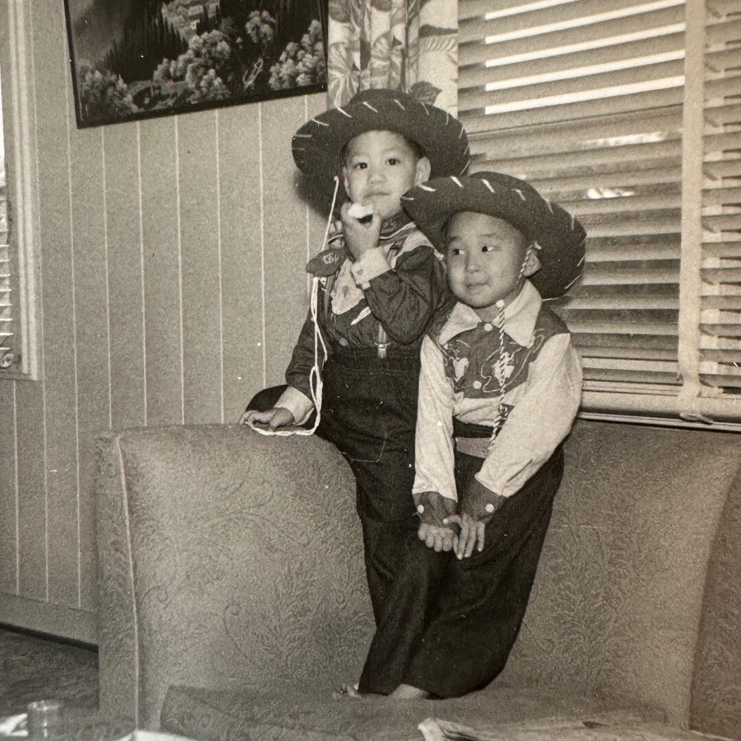Cowboys Vintage Photograph 1954 Asian Boys in Cowboy Costumes Original ...