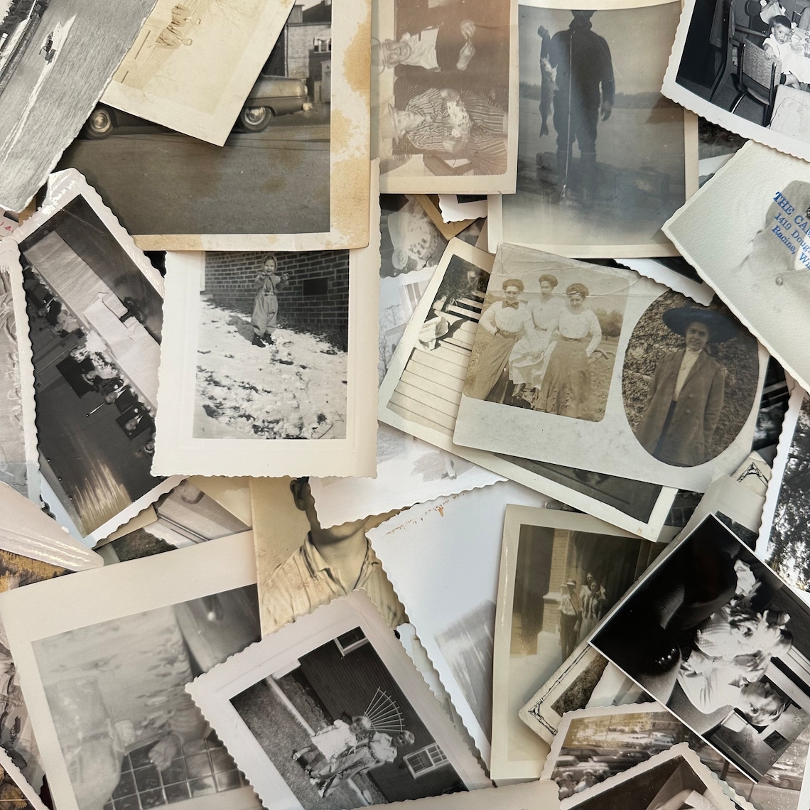 50 Boring, Bad, or Damaged VINTAGE PHOTOS! LOT of 50 Original Black ...