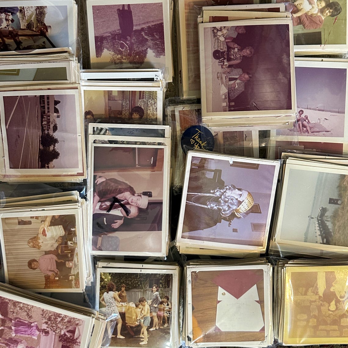 100 Boring/bad VINTAGE COLOR PHOTOS Lot of Original Snapshots White ...