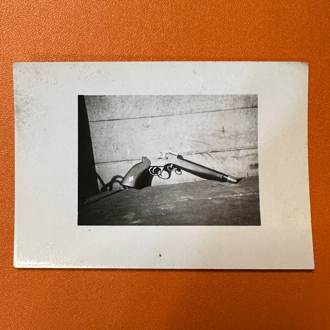 Ominous Gun 1940s Vintage Photo Firearm Weapons, Strange Still Life ...