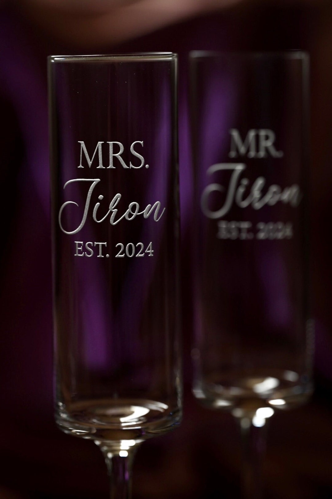 Personalized Modern Toasting Flutes With Gift Box, Modern Flutes ...