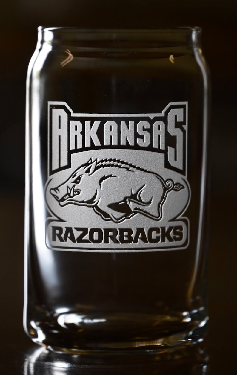 Custom Razorbacks Beer/soda Can Glass, Arkansas Razorback Glass, HOGS ...
