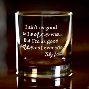 Toby Keith High Quality Etched Whiskey Glass, Toby Keith Gift, Toby ...