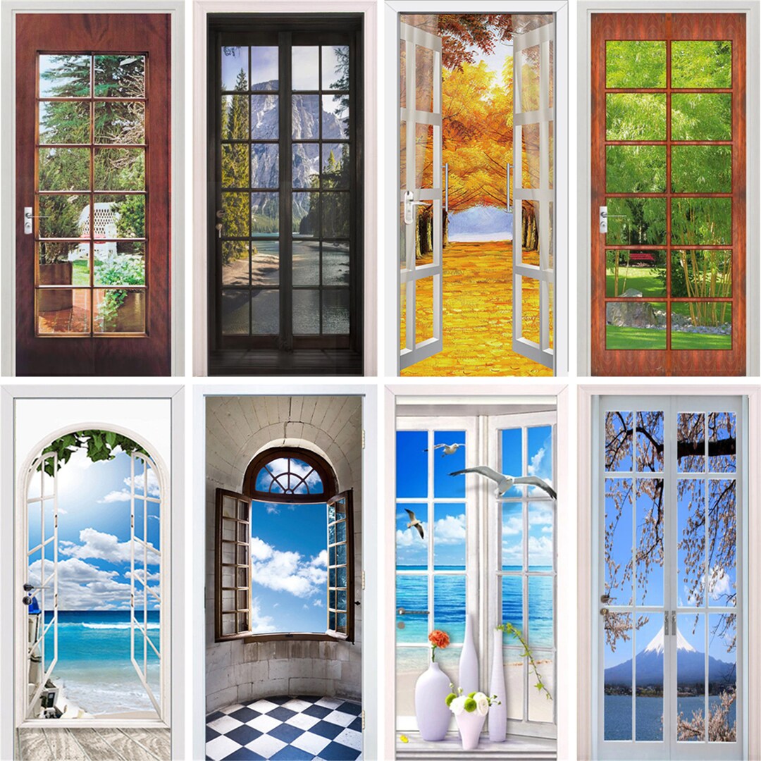 Customized Size Glass Door Stickers Outside Scenery Landscape - Etsy