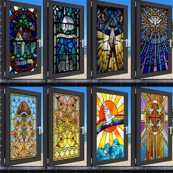 Stained Glass Window Film Gothic - Etsy
